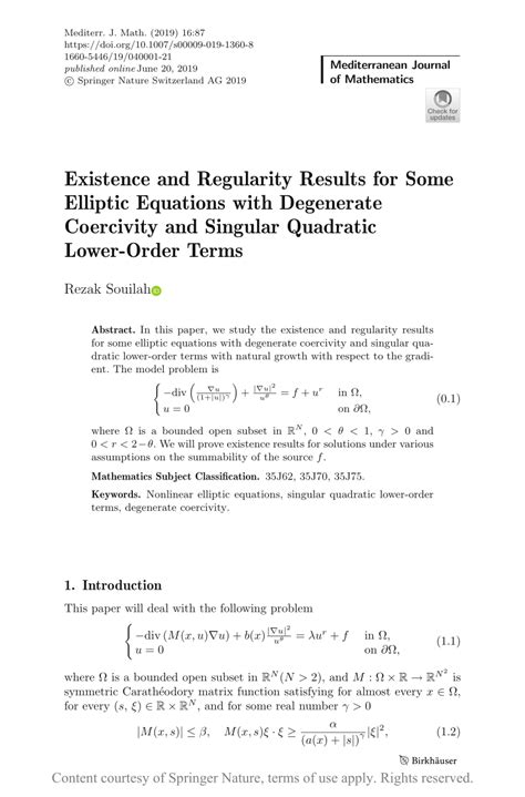 Existence And Regularity Results For Some Elliptic Equations With