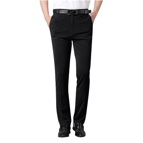 Iugvhana Mens Business Dress Pants Classic Fit Solid Color Fleece