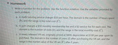 Solved Homework Write A Function For The Problem Use The Chegg