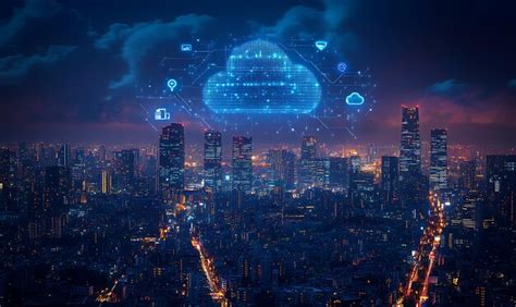 Global Data Storage Hologram And Backup Files Synchronization And City View Premium Ai