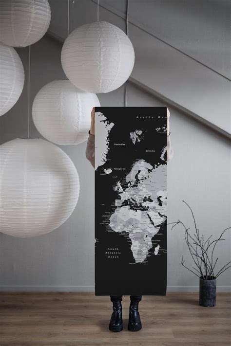 Joseph World Map With Cities Wallpaper Buy Online On Happywall