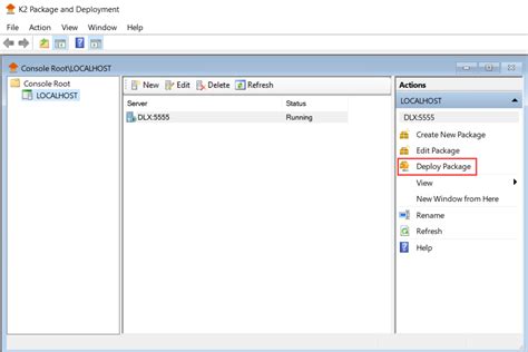 deployment deploying a k2 package