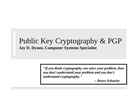 PDF Public Key Cryptography PGP PDF FilePublic Key Cryptography PGP Jay D Dyson