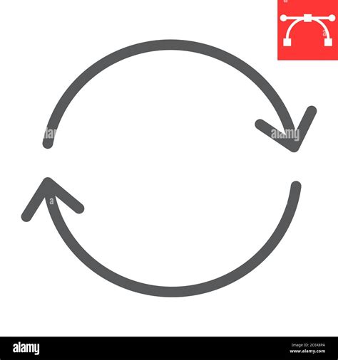 Reload Line Icon Ui And Button Refresh Sign Vector Graphics Editable Stroke Linear Icon Eps