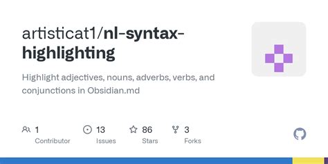 GitHub Artisticat Nl Syntax Highlighting Highlight Adjectives Nouns Adverbs Verbs And