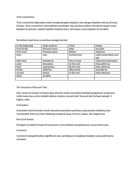 Time Connectives Pdf