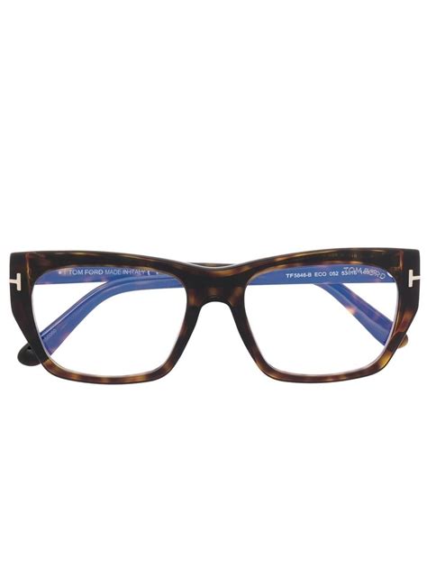 Tom Ford Eyewear Ft5846b Square Frame Glasses Brown Farfetch Uk