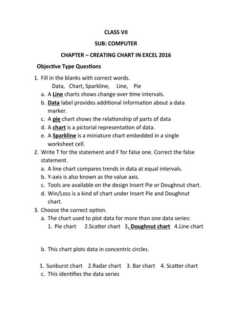 Std Vii Computer Ch Excel 2016 Pdf Chart Pie Chart