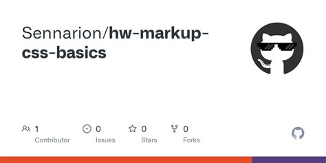 Github Sennarionhw Markup Css Basics