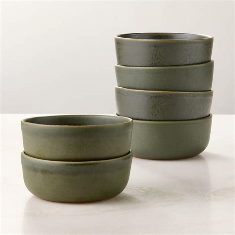 Drift Green Soup Bowls With Reactive Glaze Set Of 6 Reviews Cb2