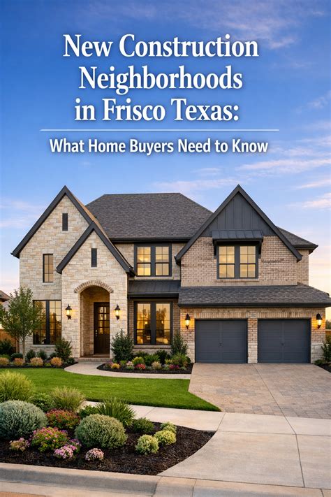 New Construction Neighborhoods In Frisco Texas What Home Buyers Need