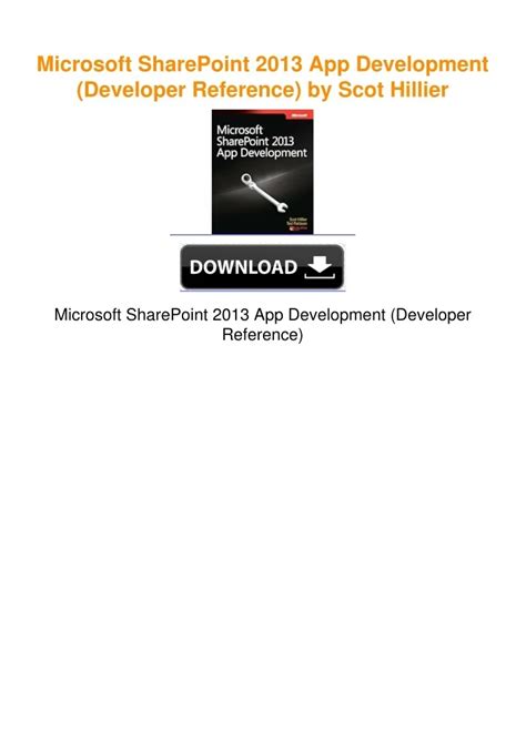 ppt microsoft sharepoint 2013 app development developer reference