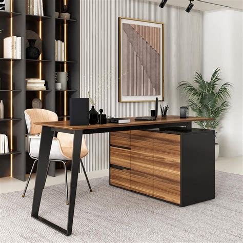 Reviews For Fufuandgaga 54 3 In Reversible L Shaped Brown Wood Computer And Gaming Desks Office