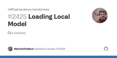 Loading Local Model · Issue 2425 · Ukplabsentence Transformers · Github