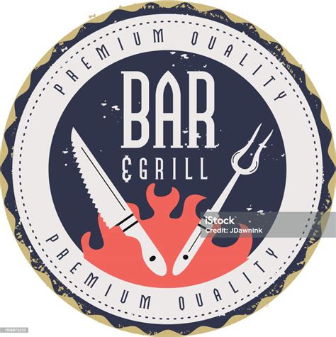 텍스트 디자인과 그릴 요소가 있는 바비큐 바 및 그릴 라벨 드로잉에 대한 스톡 벡터 아트 및 기타 이미지 드로잉 디자인