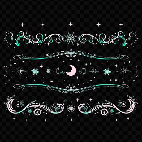 Premium Psd Fantasy Glow In The Dark String Borderlines Design With