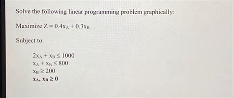 solve the following linear programming problem