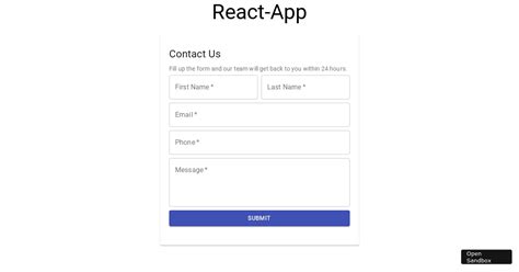 React App Codesandbox