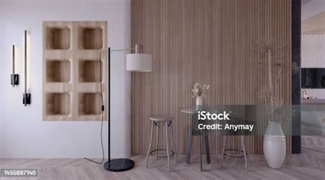 3d 렌더링 3d 그림 인테리어 장면 및 모형 스칸디나비아 스타일의 거실 천장과 정원의 채광창 0명에 대한 스톡 사진 및 기타 이미지 Istock