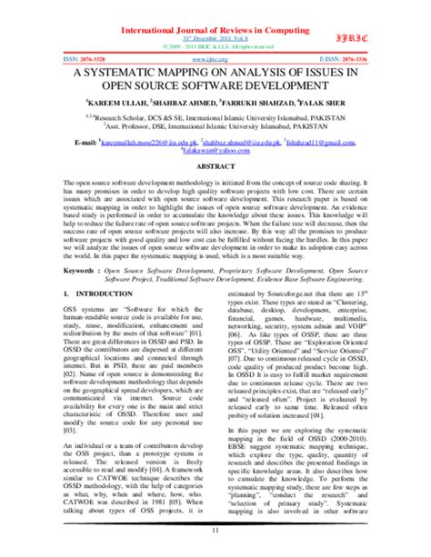 Pdf A Systematic Mapping On Analysis Of Issues In Open Source Software Development