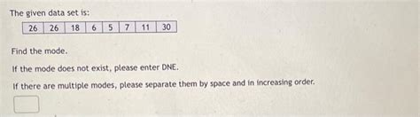 Solved The Given Data Set Is Find The Mode If The Mode Chegg