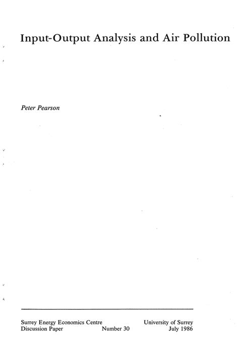 pdf input output analysis and air pollution