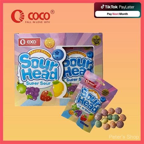 Coco Candy Sour Head Chewy Candy 30pcs Per Inner Box Mix Flavour Snack Bonbon Shopee Philippines