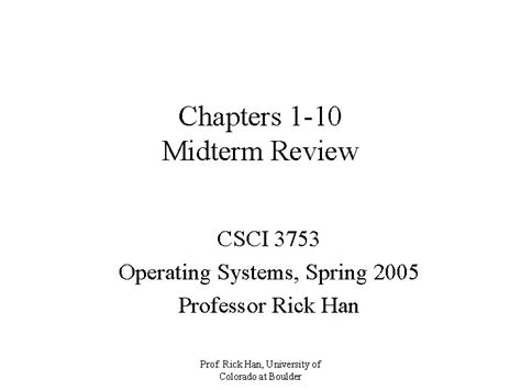 chapters 1 10 midterm review csci 3753 operating