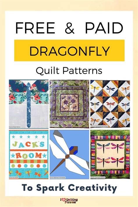 Top 2 Free Dragonfly Quilt Patterns 10 Bonus Patterns For Sale I Love Quilting Forever