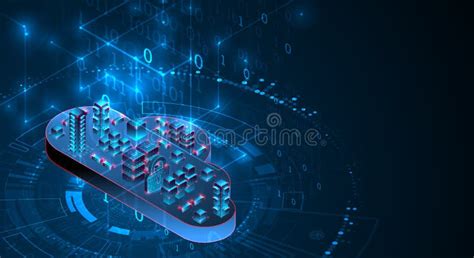 Cloud Computing Concept Abstract Connection Technology Background Stock Vector Illustration