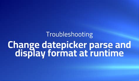 Change Datepicker Parse And Display Format At Runtime Lightrun