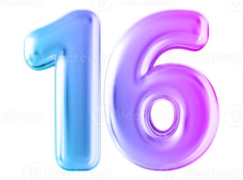 Gradient 3d Number 16 36304375 Png