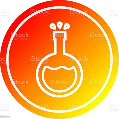 Science Experiment Circular Icon With Warm Gradient Finish Stock Illustration Download Image