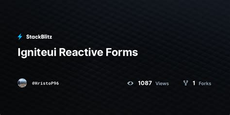 Igniteui Reactive Forms Stackblitz