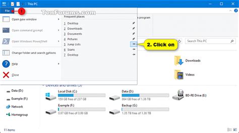 Pin Or Unpin Items On Jump Lists In Windows 10 Tutorials