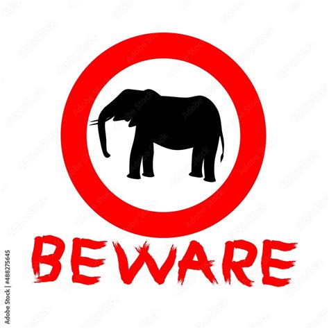 Elephant Zone Alerttraffic Sign Warning For Elephant Crossing The Road