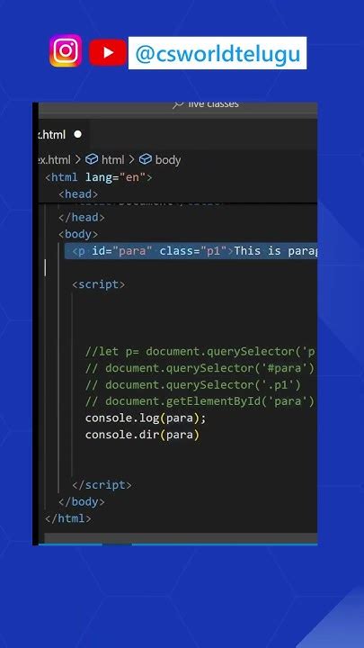 get html tag in javascript javascript for beginners in telugu dom