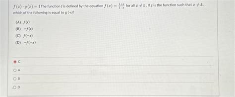 solved f x g x 1the function f is defined by the