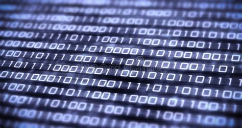 Binary Code On Computer Screen Shallow Depth Of Field Stock