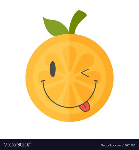 Emoji Winking Orange With Happy Smile Isolated Vector Image