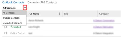 使用适用于 Outlook 的应用跟踪 Outlook 联系人 （dynamics 365 应用） Microsoft Learn