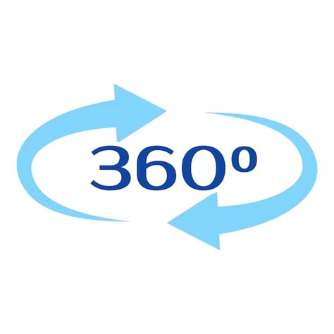 Premium Vector 360 Degree Rotation Angle With Circular Arrows Icon