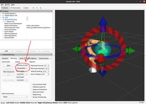 End Effector Visualization For Move Group Manipulator Wrongly Placed Issue Moveit
