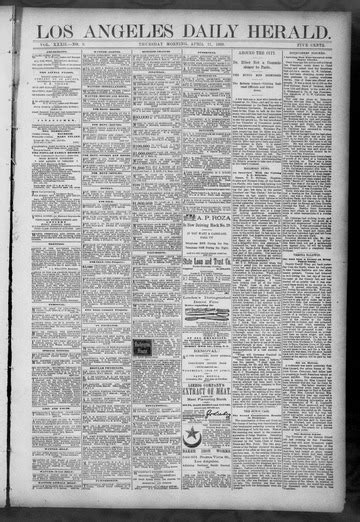 Los Angeles Daily Herald 1889 04 11 Free Download Borrow And