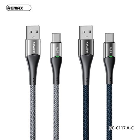 Cáp Tự Ngắt Remax Rc C117 Type C 66w 1 2m Tích Hợp đèn