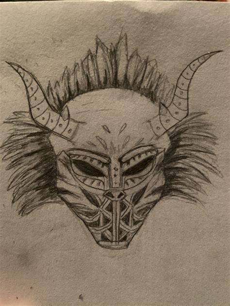 Killmongers Mask From Black Panther Rdrawing