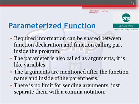 Php Function And Array 05 Chapter Padasalai Mohamed Fakrudeen Ppt