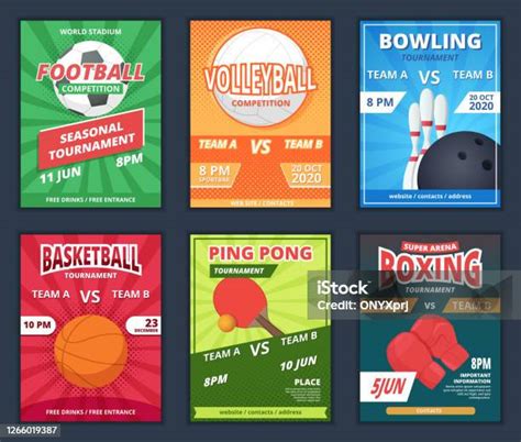 스포츠 포스터 피트니스 장비 가있는 프로모션 플래카드 볼 라켓 벡터 템플릿 전단지에 대한 스톡 벡터 아트 및 기타 이미지 전단지 크리켓 투수 경쟁 Istock