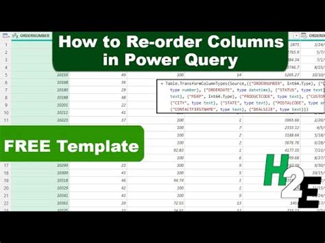 How To Re Order Columns In Power Query YouTube