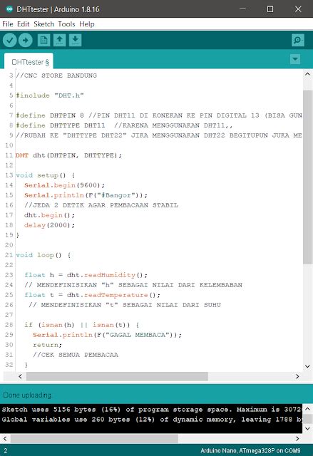 CNC STORE BANDUNG TUTORIAL DHT11 DAN ARDUINO MEMBUAT SENSOR SUHU DAN KELEMBABAN MENGGUNAKAN